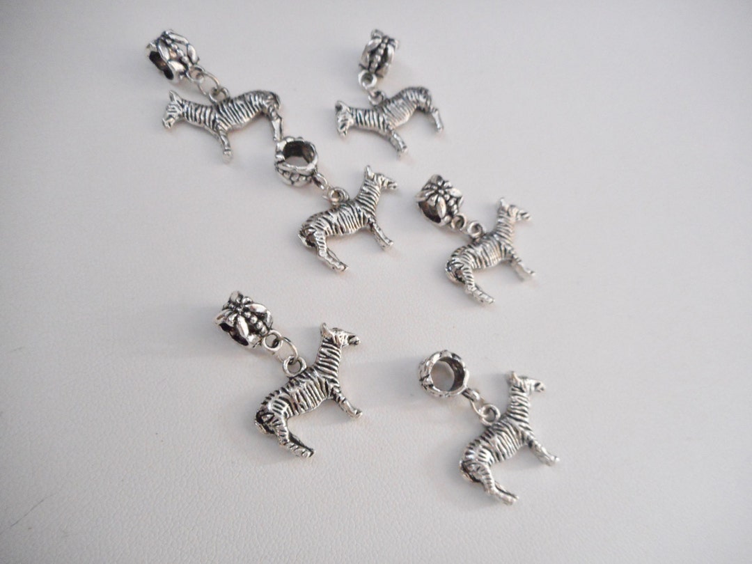 Zebra Charms, Silver Tone Zebra Charms, Bracelet Charms, Jewelry Charms ...