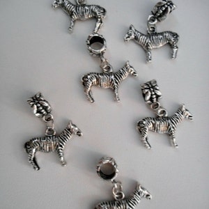 Zebra Charms, Silver Tone Zebra Charms, Bracelet Charms, Jewelry Charms ...