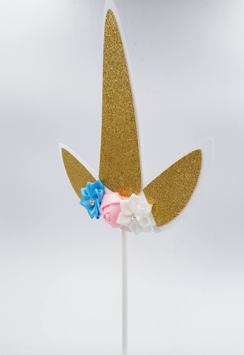 Unicorn Horn Cake Topper Gold Glitter Cake Topper Unicorn | Etsy