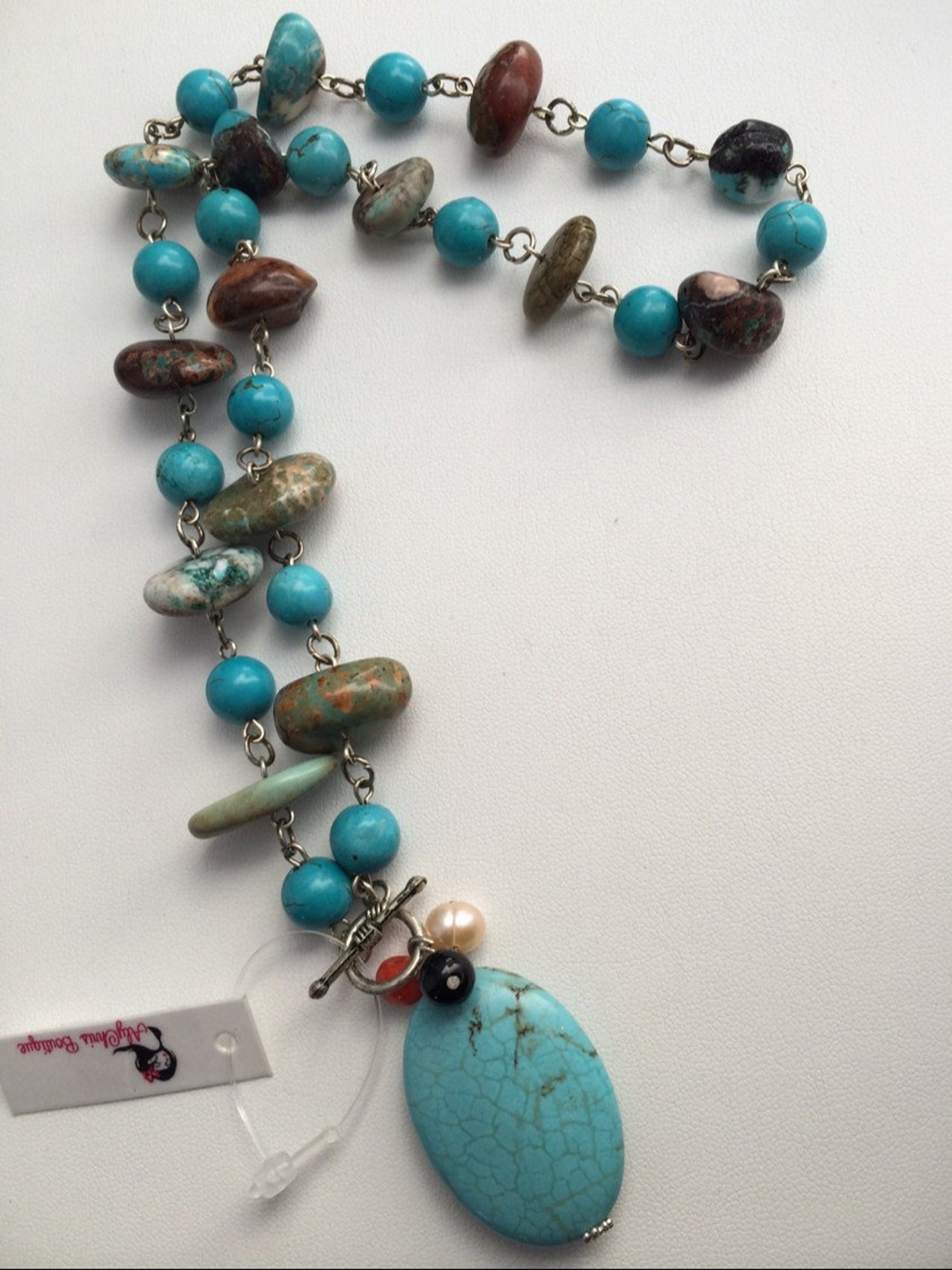 Turquenite Nugget Pendant Necklace Turquoise Necklace - Etsy