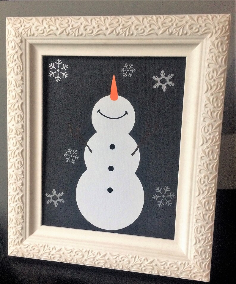 Snowman Canvas Panel Snowman Decor Snowman Wall Hanging | Etsy