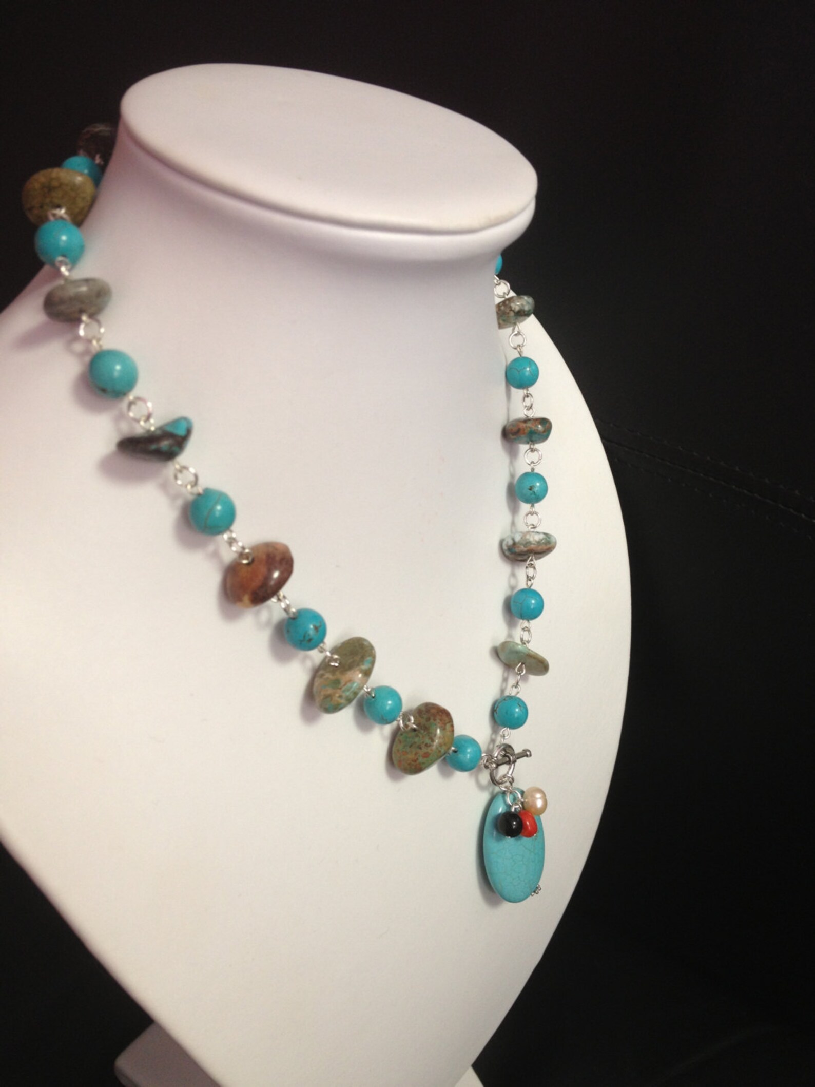 Turquenite Nugget Pendant Necklace Turquoise Necklace - Etsy