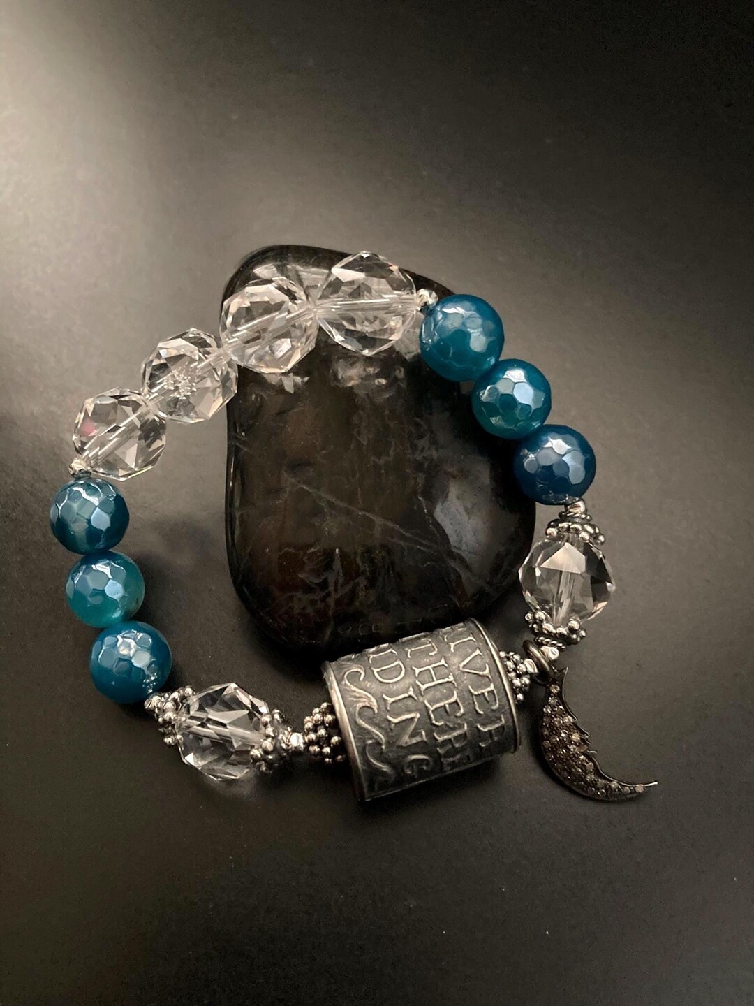 Anne Choi Time is a River Bead With Rock Crystal, Mystic Blue Agate ...