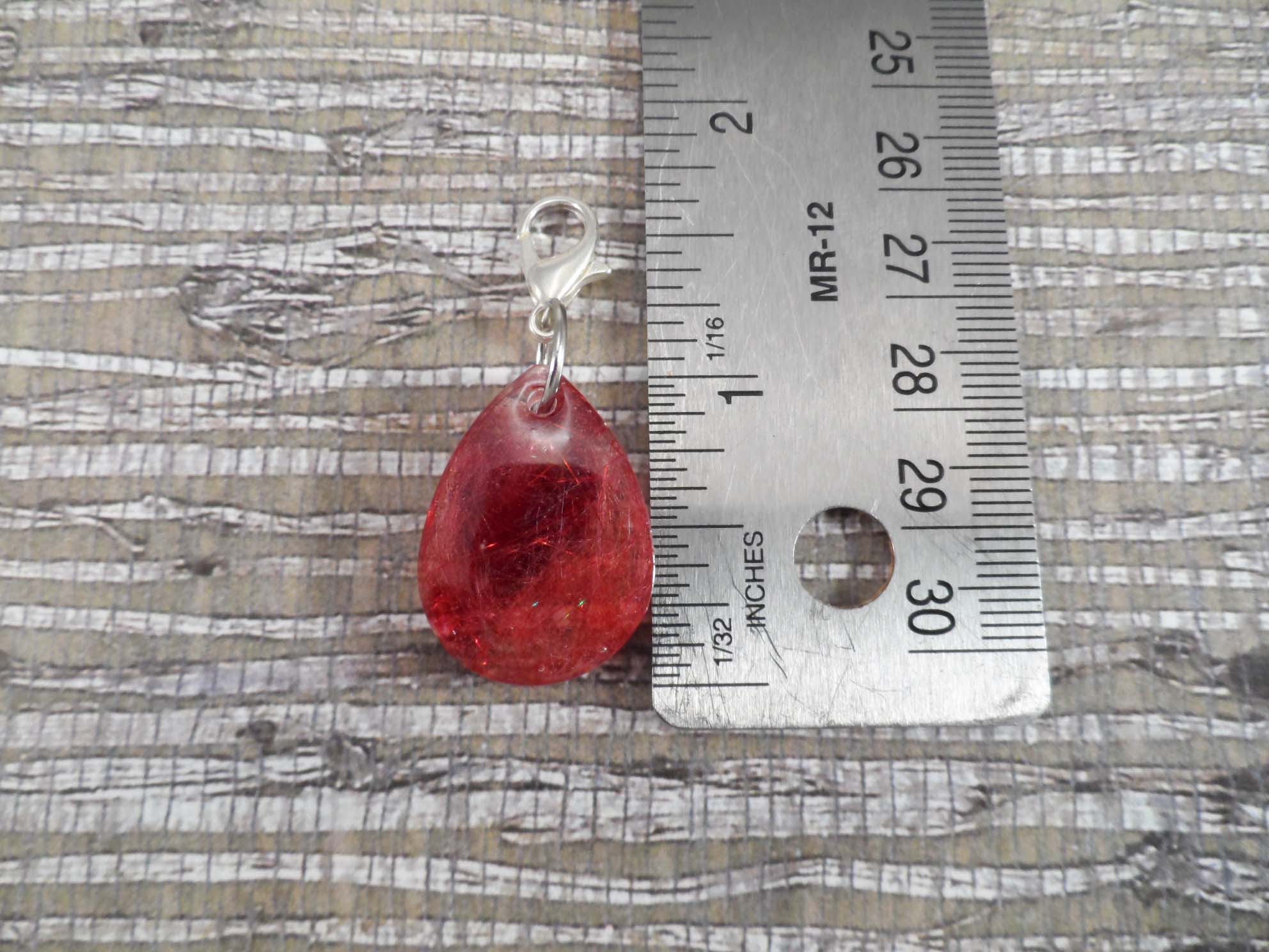 Ruby Red Captured Fiber and Resin Teardrop Stitch Marker - Etsy