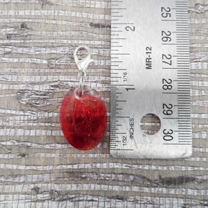 Ruby Red Captured Fiber and Resin Oval Stitch Marker - Etsy
