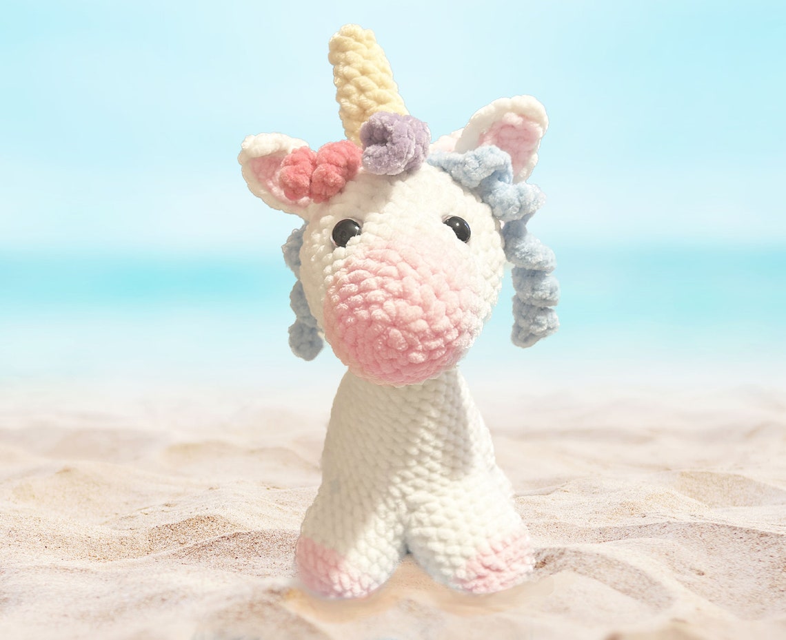 Cute Unicorn Plushie. Crochet Pattern. Intermediate Pattern. Low-sew ...
