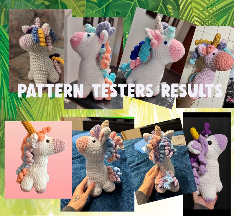 Cute Unicorn Plushie. Crochet Pattern. Intermediate Pattern. Low-sew ...