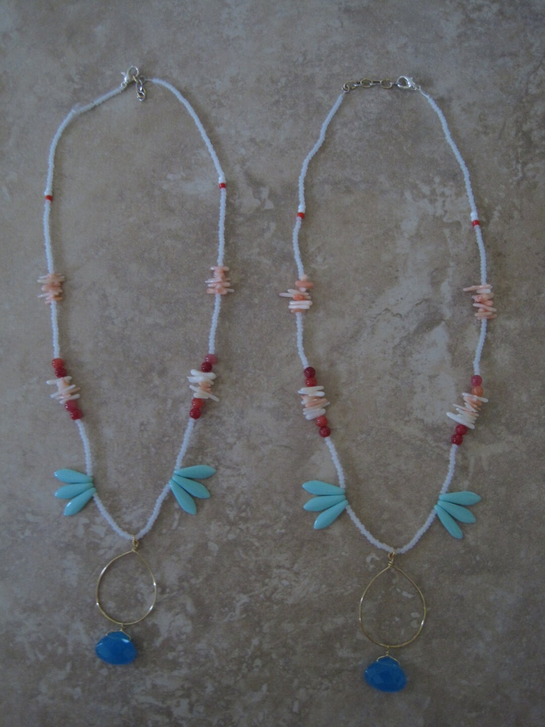 Island Tropical Paradise Tiki Hula Tahiti Sea Blue Red Pink Branch Bead ...