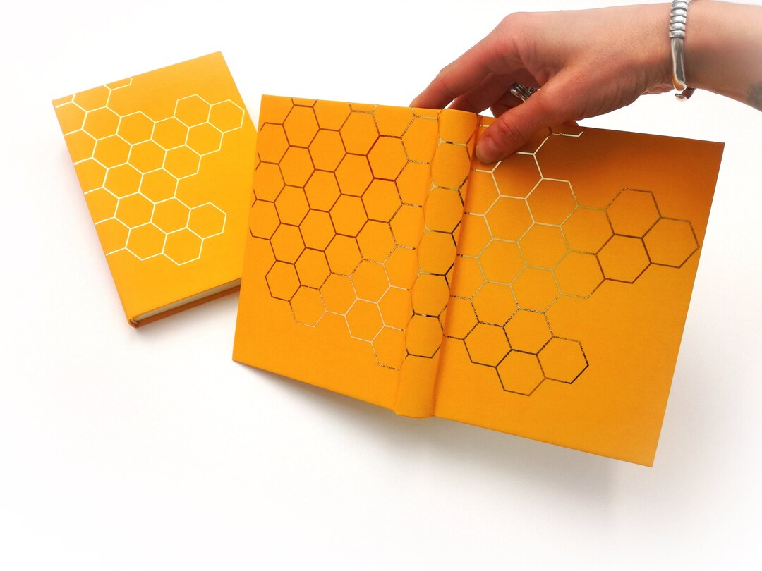 Honey Notes, Honeybee Beehive Notebook, Blank Pages, Gold Foil Print - Etsy