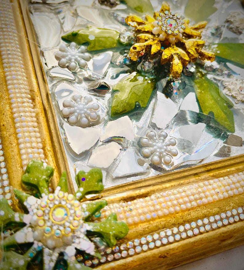 Resin & Glass Snowflake Art: Framed Holiday Decor - Etsy