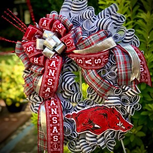Arkansas Razorback Wreath, Razorbacks, Football Decor, Woo Pig Sooie ...