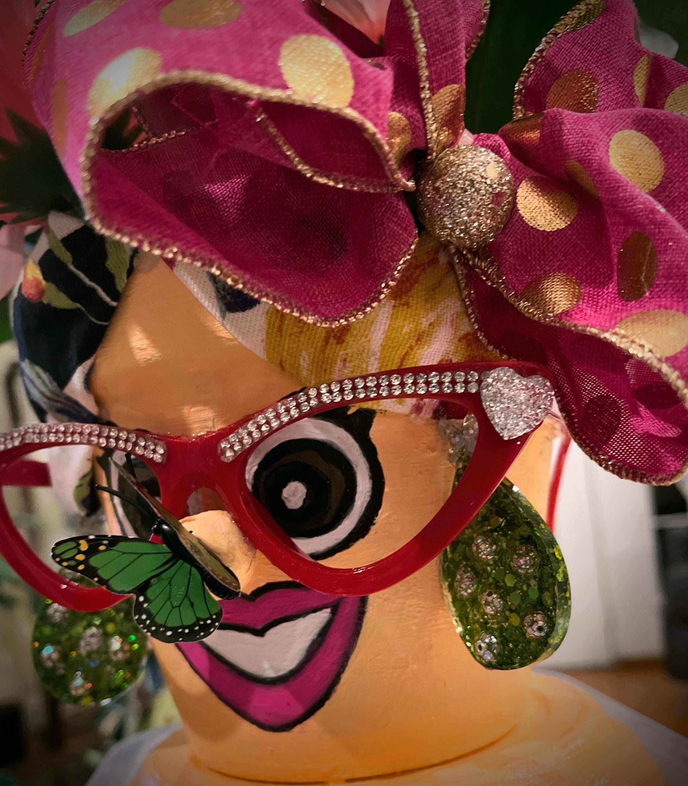 Hand-painted Lady Face Terracotta Pot: Sassy Character Garden Decor - Etsy