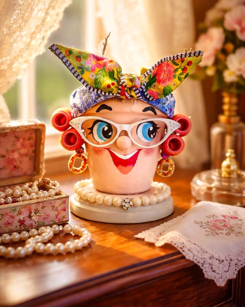 Hand-painted Lady Face Terracotta Pot, Sassy Whimsical Garden Decor - Etsy