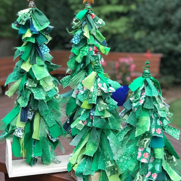 Rag Christmas Trees - Etsy