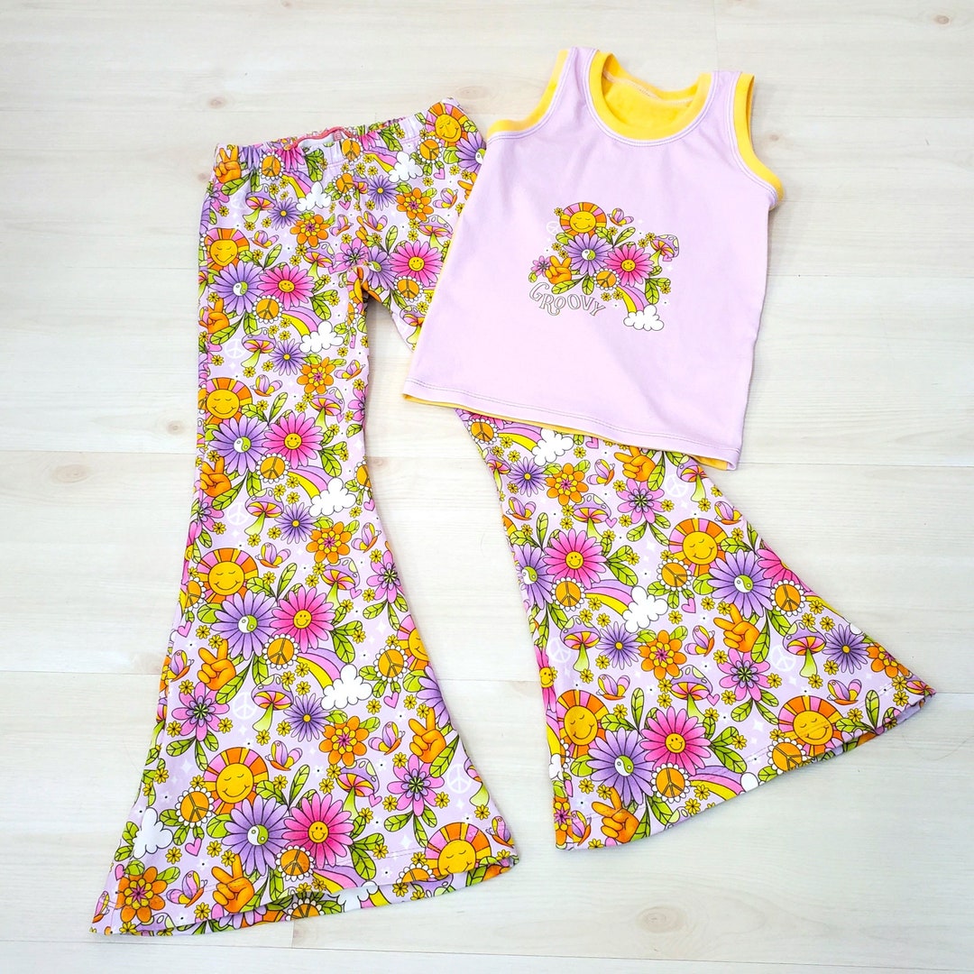 Flower Power Pants Set for Children in Organic Cotton - Etsy