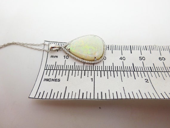 14k Gold 5.67ct Pear Genuine Natural Opal Pendant With .16ct Diamonds J3427 Etsy