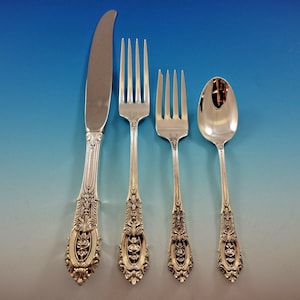 Rose Point by Wallace Sterling Silver Flatware Set for 8 Service 41 Pcs ...