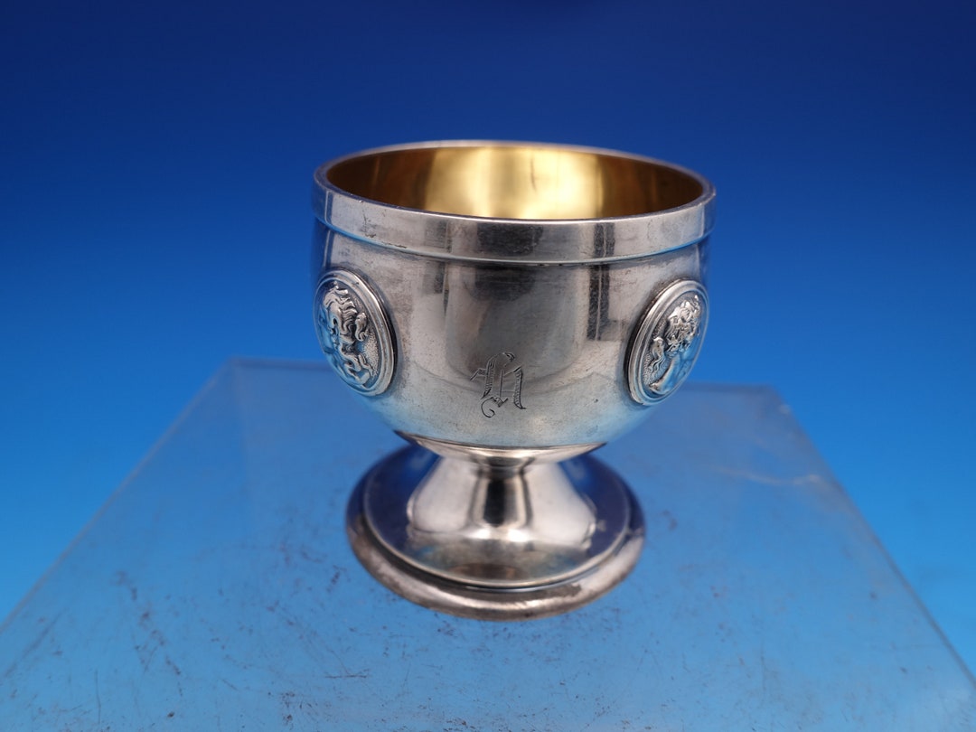 Medallion by Gorham Sterling Silver Salt Dip Gold Washed 2 1/4" X 2 1/8 ...