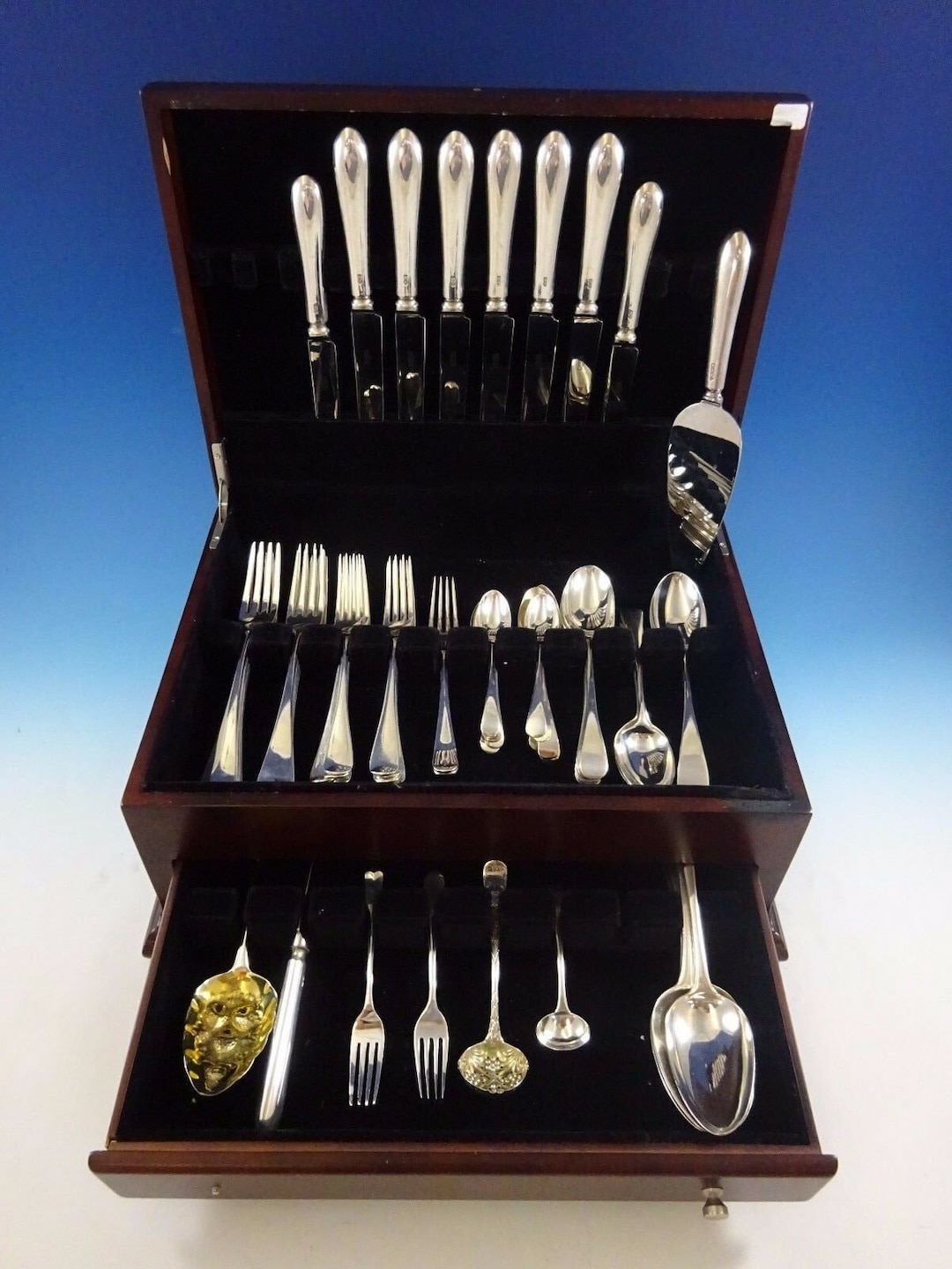 Old English by Various English Makers Sterling Silver Flatware Service ...