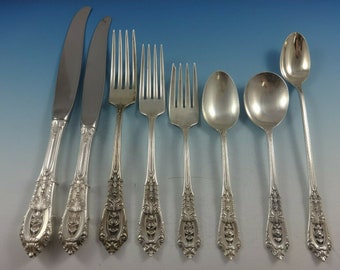 Rose Point by Wallace Sterling Silver Flatware Set for 8 - Etsy