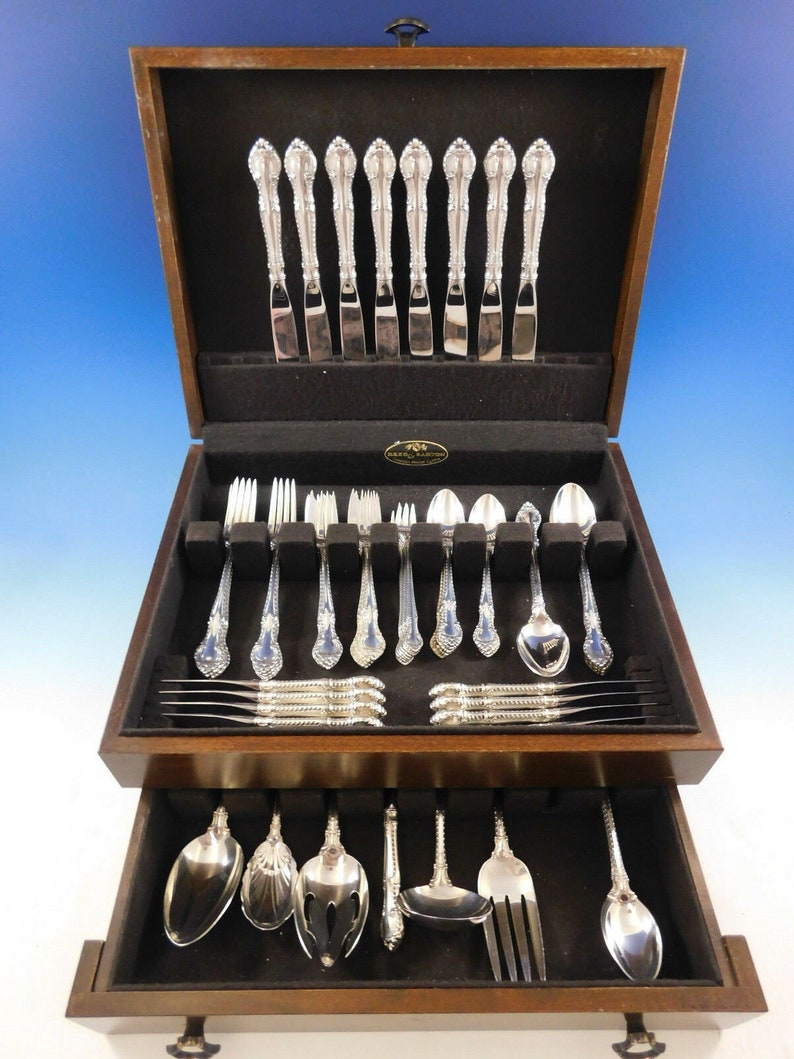 English Gadroon by Gorham Sterling Silver Flatware Set for 8 - Etsy