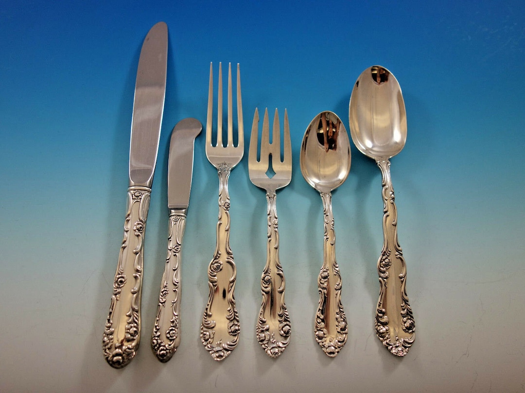 Old English by Towle Sterling Silver Flatware Set for 12 Service 74 ...