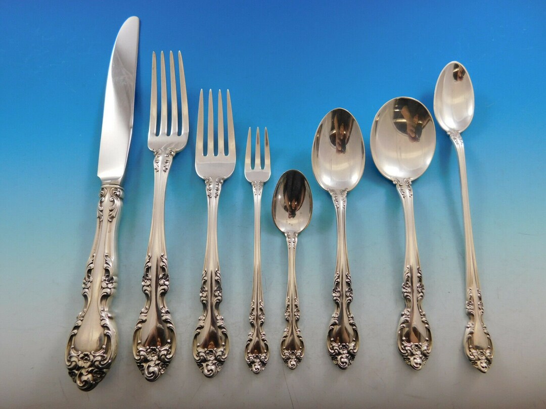 Melrose by Gorham Sterling Silver Flatware Set 12 Service 115 Pieces ...