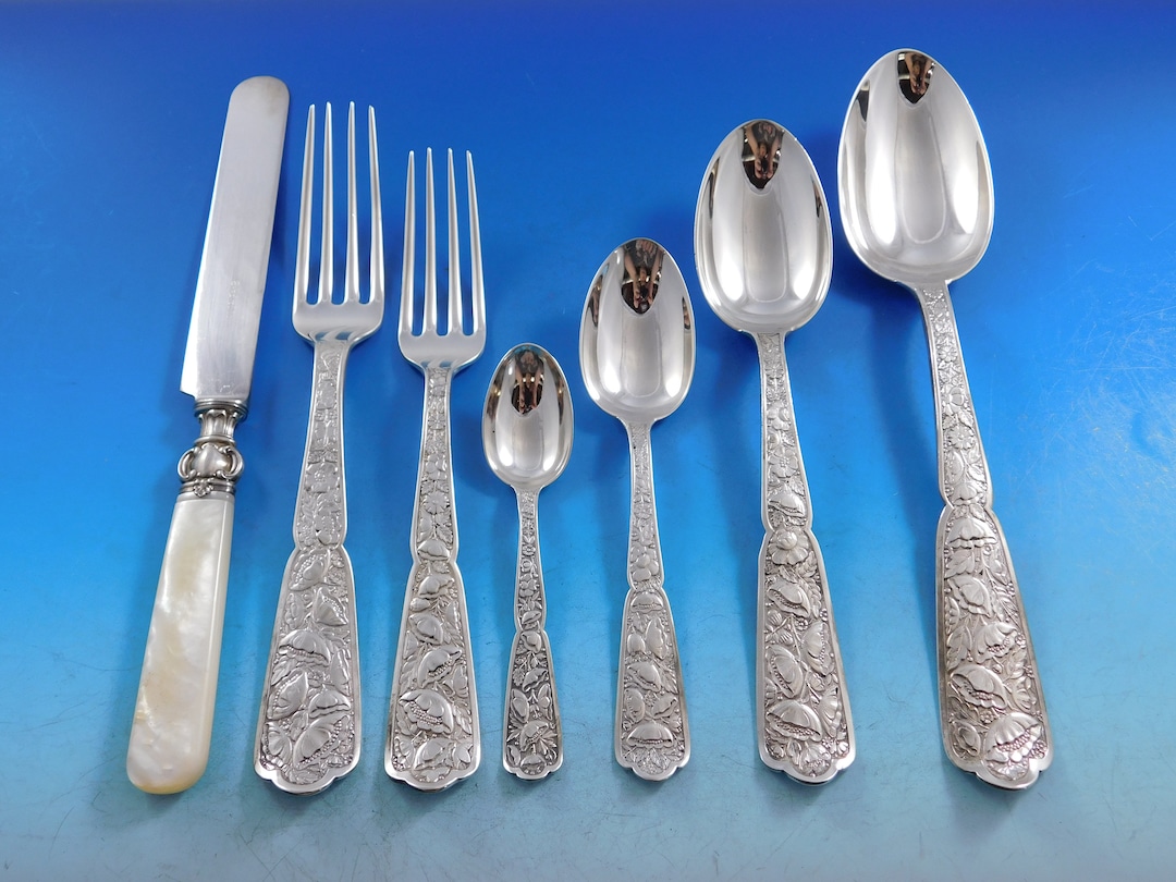 Byzantine by Wood & Hughes Sterling Silver Flatware Service Set 45 Pc Rare C1875 - Etsy