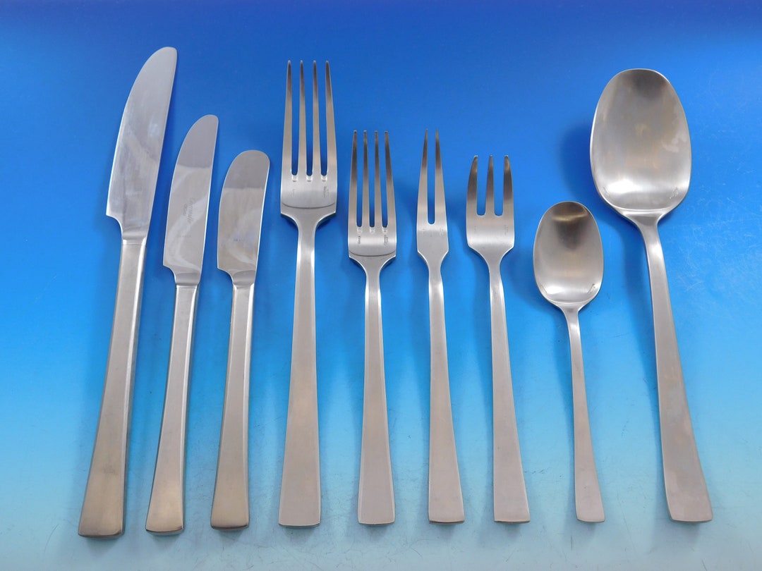 Delta by Christofle France Stainless Steel Flatware Service Set 112 Pcs Acier - Etsy