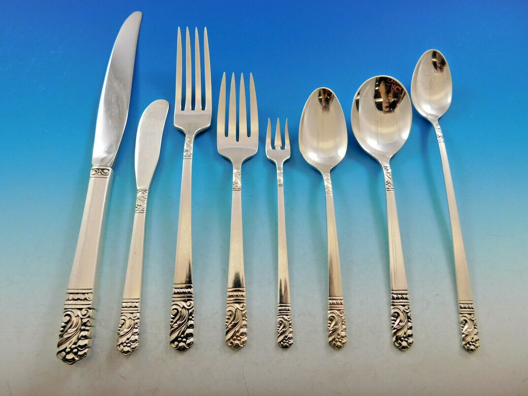 Mansion House by Heirloom Oneida Sterling Silver Flatware Set 8 Service ...
