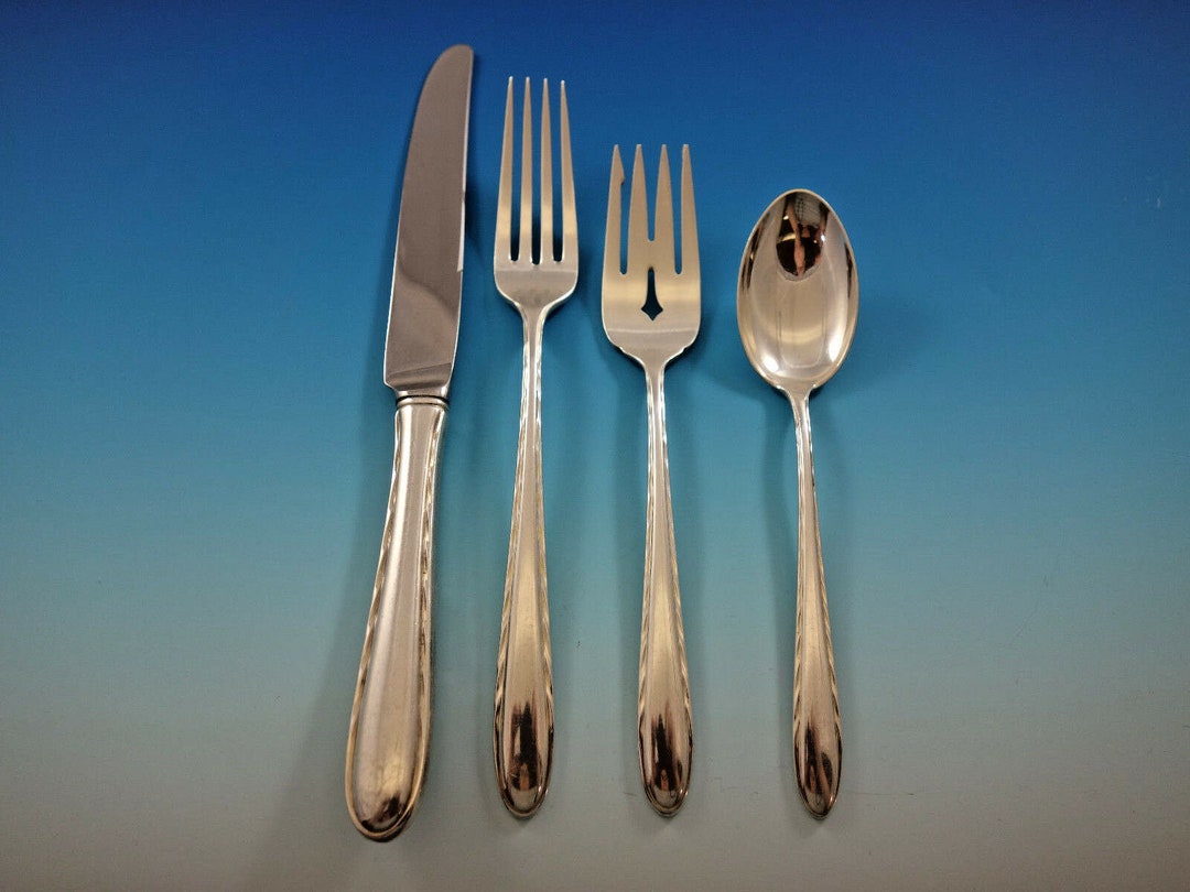 Silver Flutes by Towle Sterling Silver Flatware Set for 12 Service 48 ...