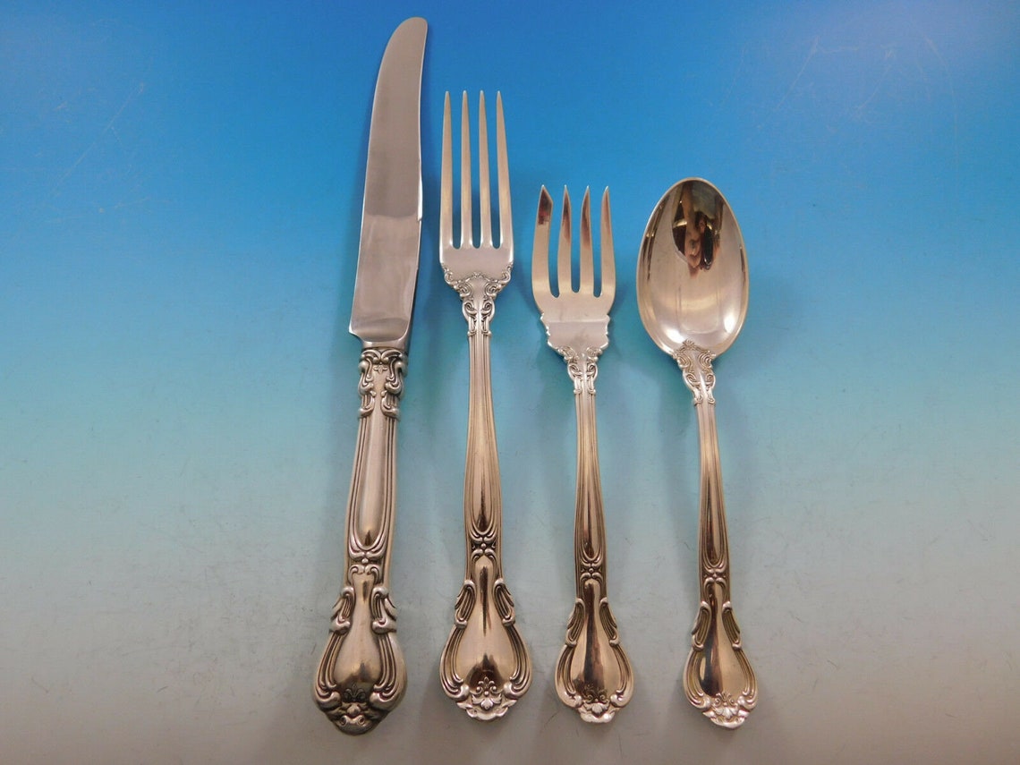 Chantilly by Gorham Sterling Silver Flatware Set for 18 Service 240 Pcs ...