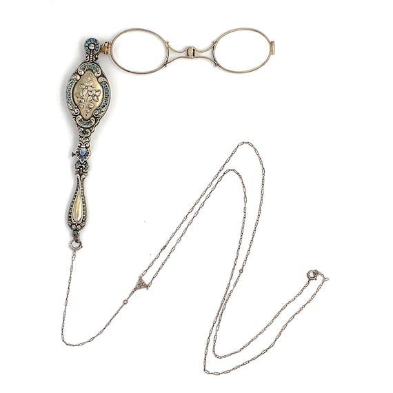 Vermeil Sterling and Enamel Victorian Lorgnette Glass… - Gem