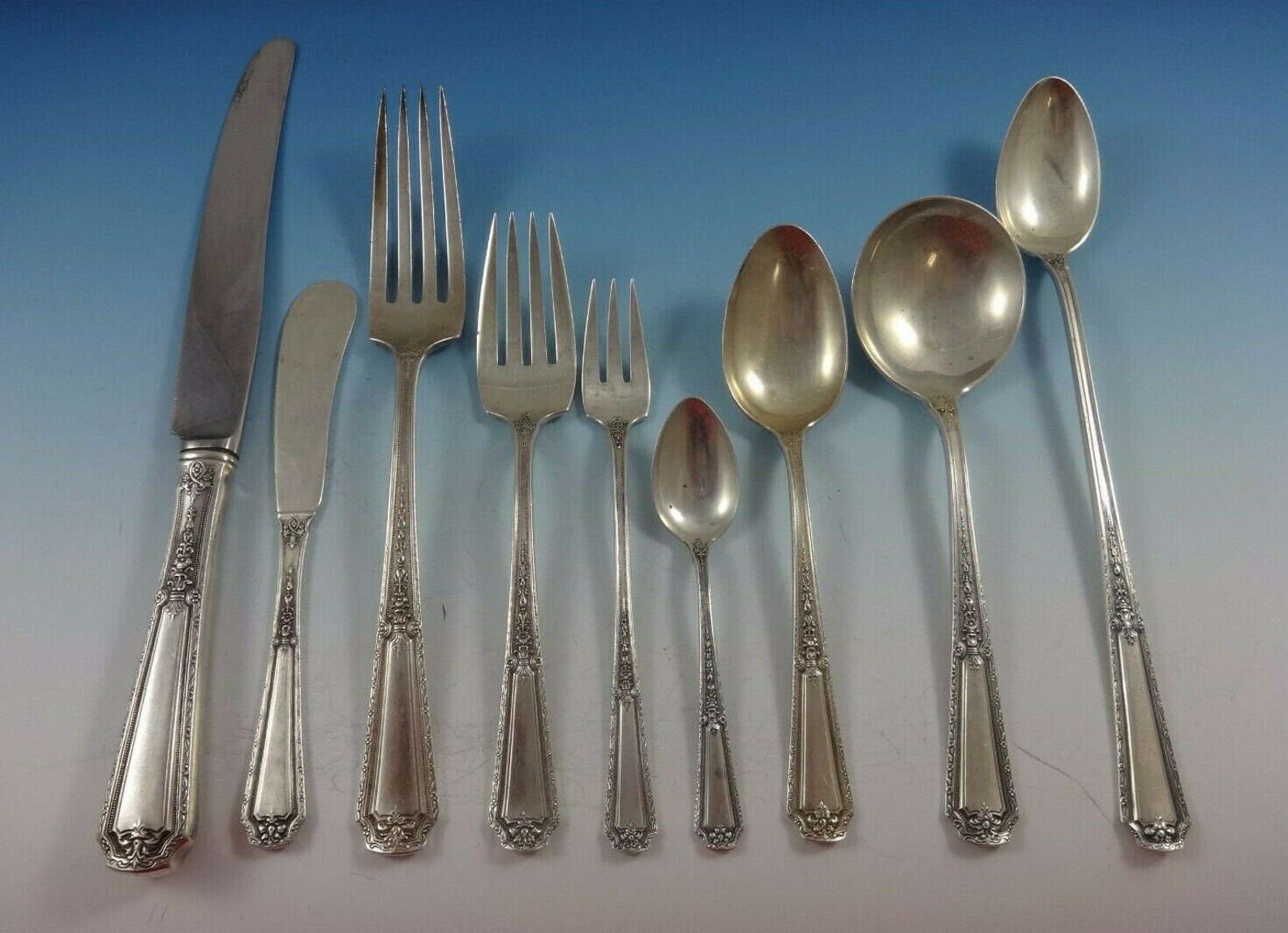 Louis Xiv by Towle Sterling Silver Dinner Flatware Set for 8 Service 78 ...
