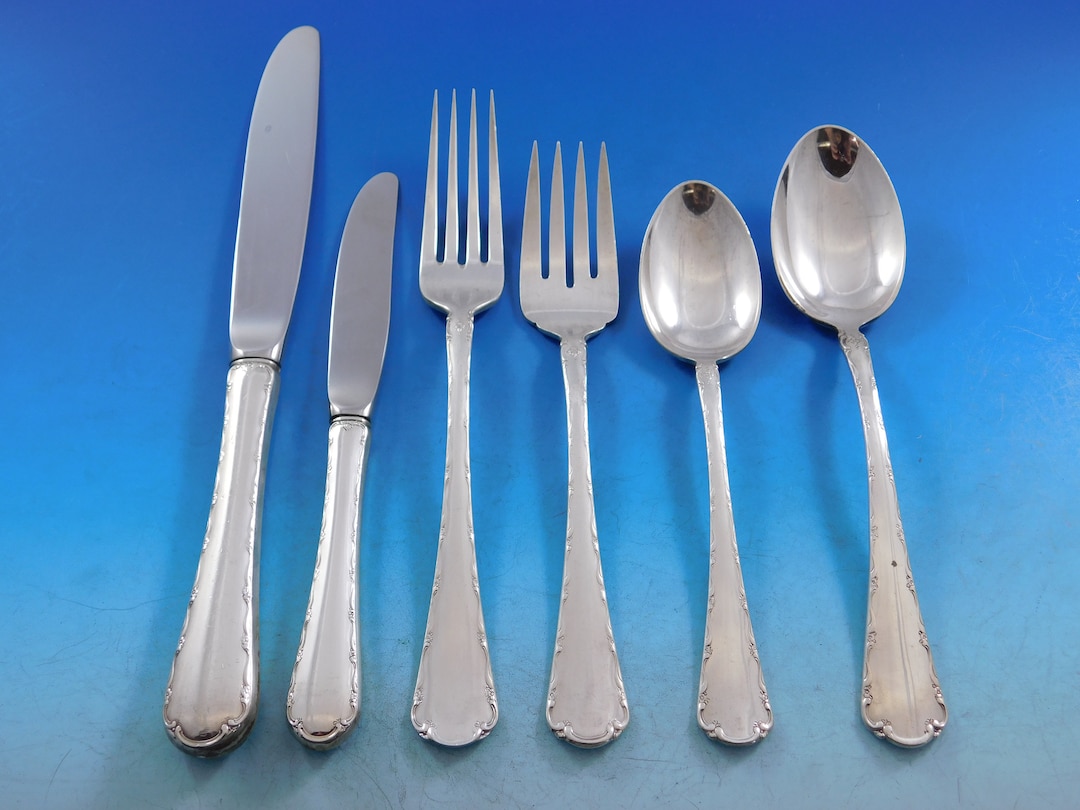 Petit Point by Towle Sterling Silver Flatware Set for 12 Service 79 ...