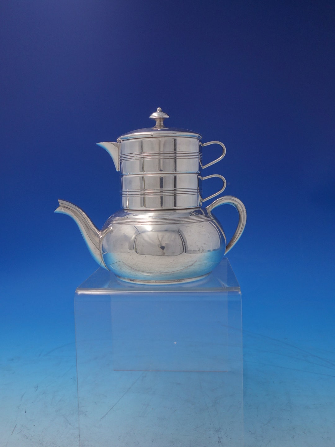 Apollo by Unknown Silverplate Tea Set Single Serving Tea Pot Creamer ...