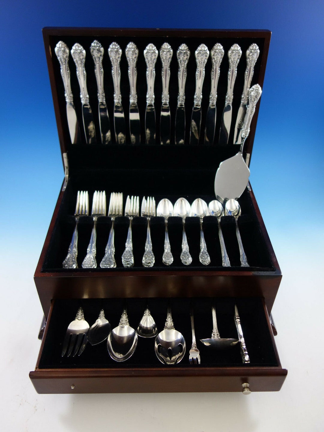 King Edward by Gorham Sterling Silver Flatware Set 12 Service 69 Pcs ...
