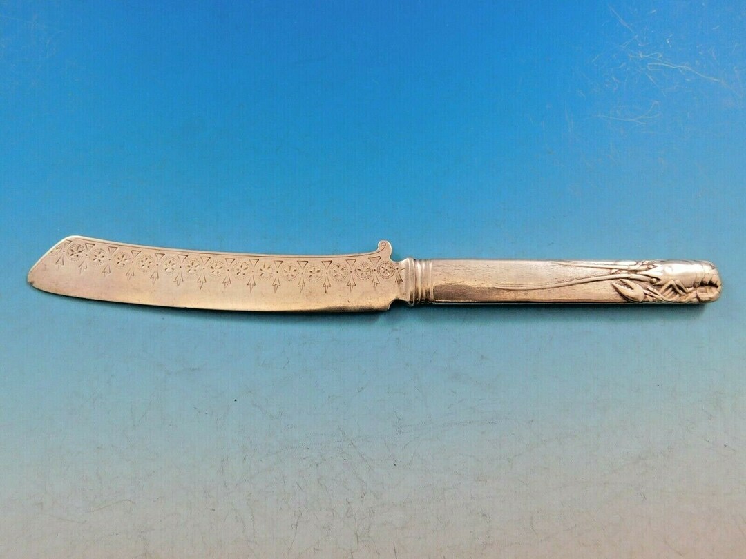 Art Silver C.1860-83 Sterling Silver Fish Knife W/ Lobster Brite Cut ...