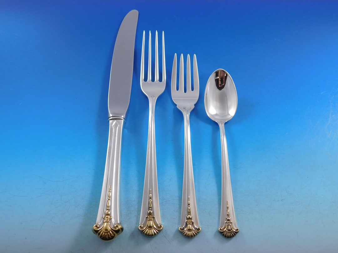 Worthington Gold by Kirk Stieff Sterling Silver Flatware Set Service ...