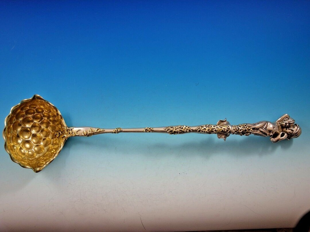 Tiffany and Co. Sterling Silver Punch Ladle With 3D Mermaid and Dolphin ...