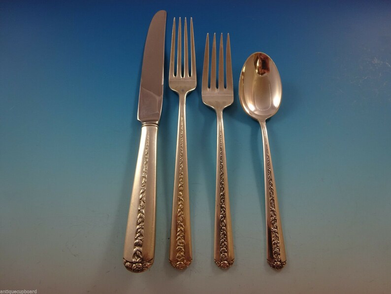 Rambler Rose by Towle Sterling Silver Flatware Set for 8 - Etsy