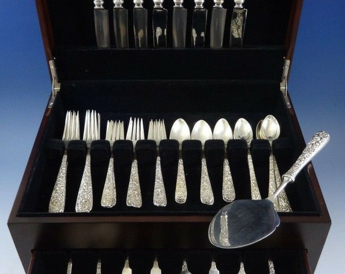 Repousse by Kirk Sterling Silver Flatware Set for 8 Service 54 Pieces ...
