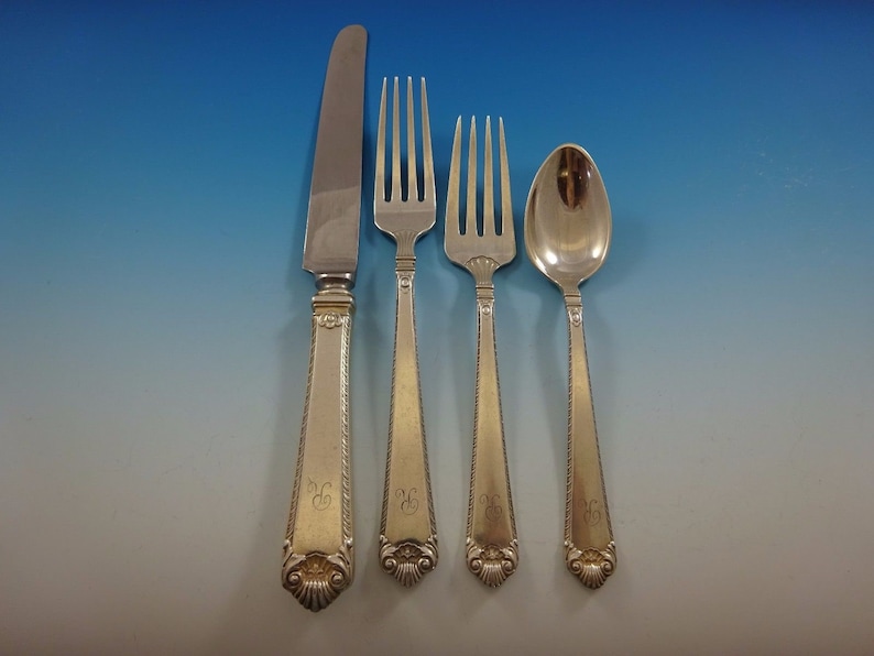 George II Rex by Watson Sterling Silver Flatware Service Set 75 Pcs ...