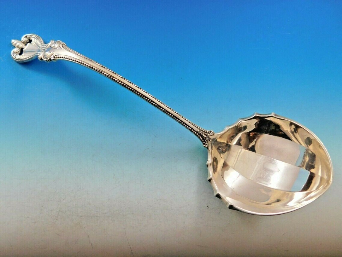 Old Colonial by Towle Sterling Silver Soup Ladle Large Ruffled - Etsy
