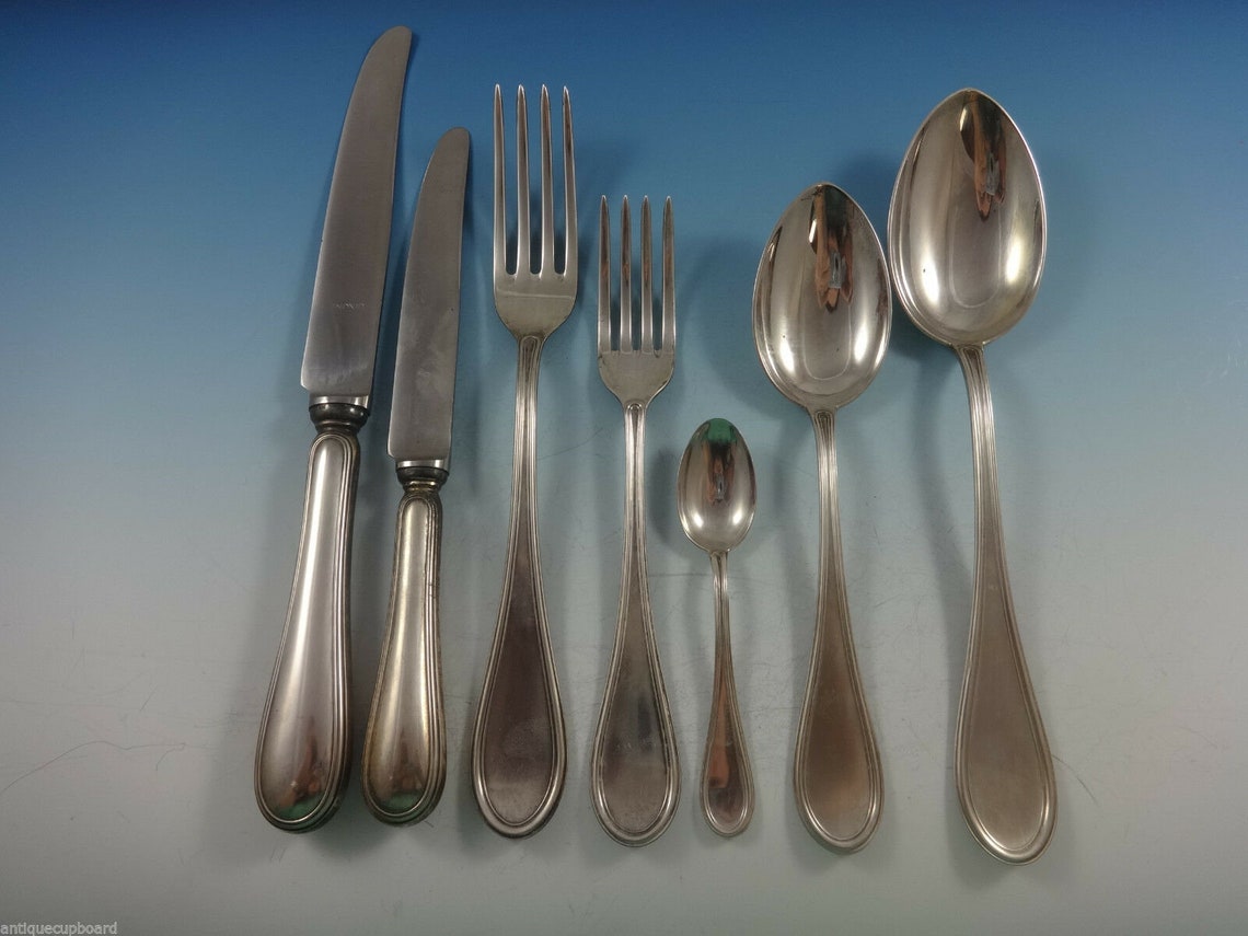 Old Italian 800 Silver Flatware Dinner Set for 12 Service 101 - Etsy