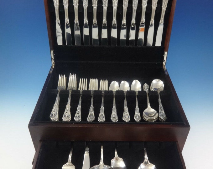 Rose Point by Wallace Sterling Silver Flatware Set for 12 Service 89 ...
