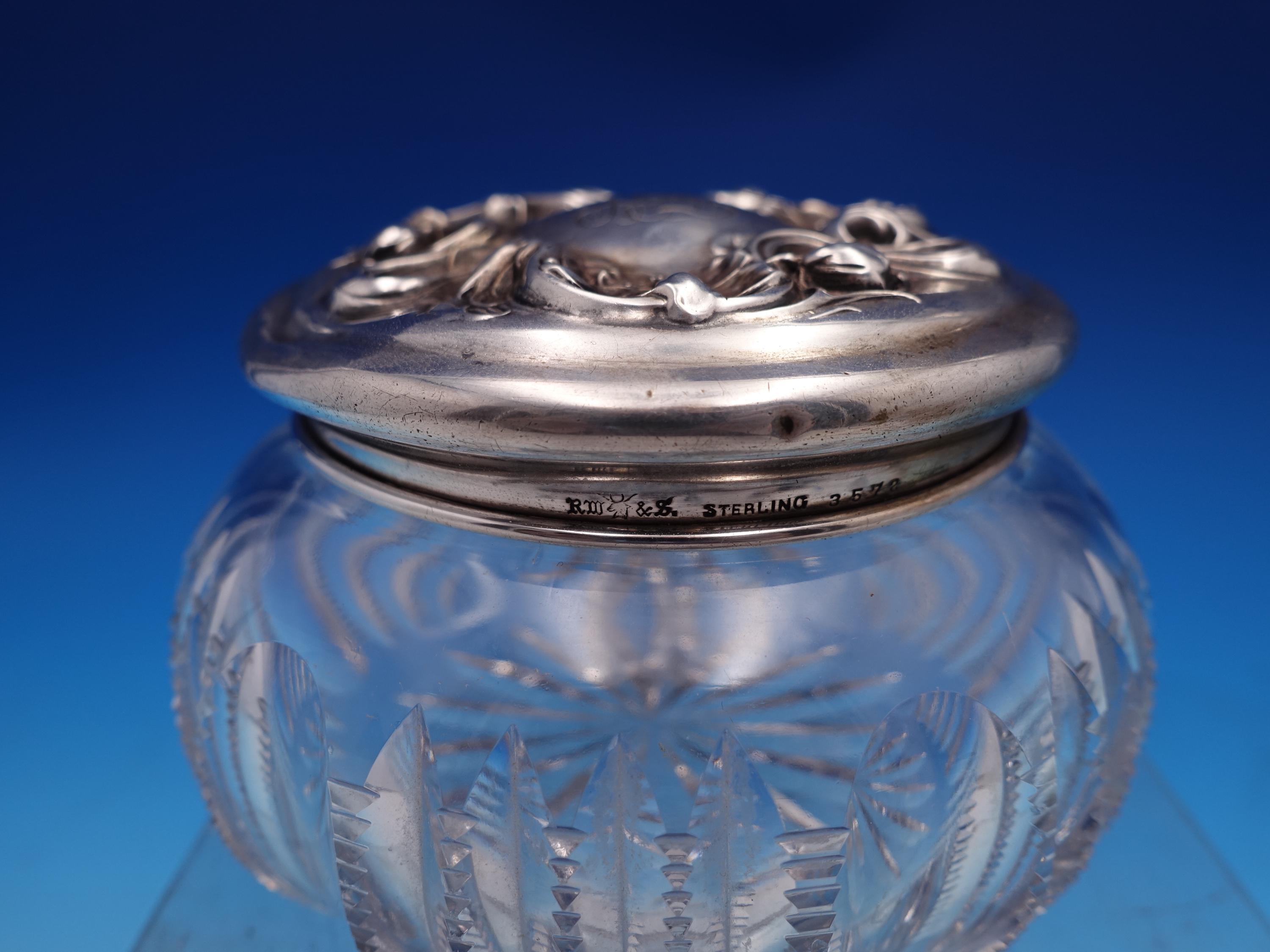 Violet by Wallace Sterling Silver and Cut Crystal Dresser Jar #3500 ...
