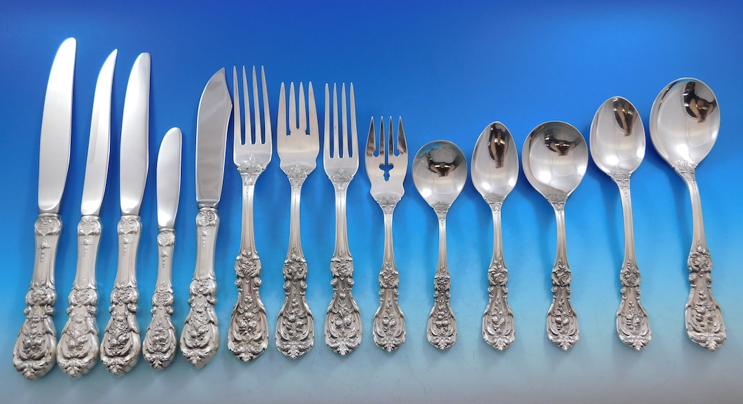 Francis I Reed & Barton Sterling Silver Flatware Set 12 Service 172 Pcs ...