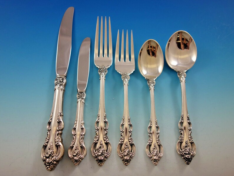 El Grandee by Towle Sterling Silver Flatware Set for 12 Service 79 Pieces - Etsy
