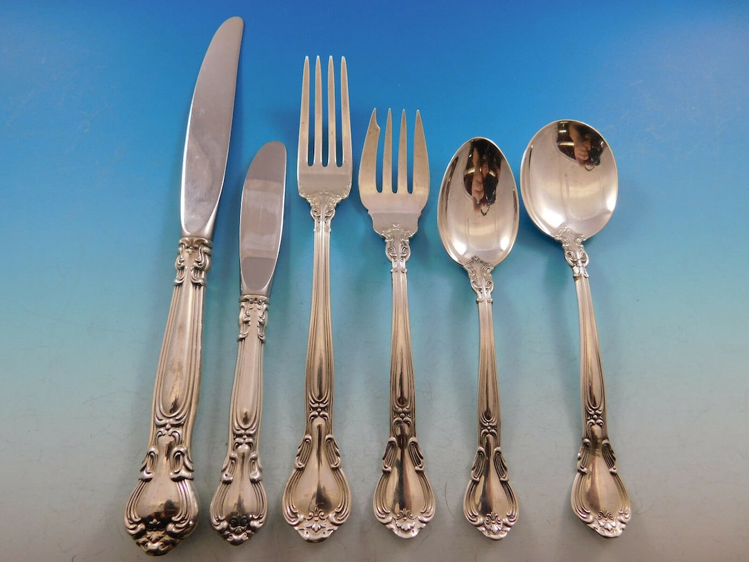 Chantilly by Gorham Sterling Silver Flatware Set for 12 Service 79 Pc ...